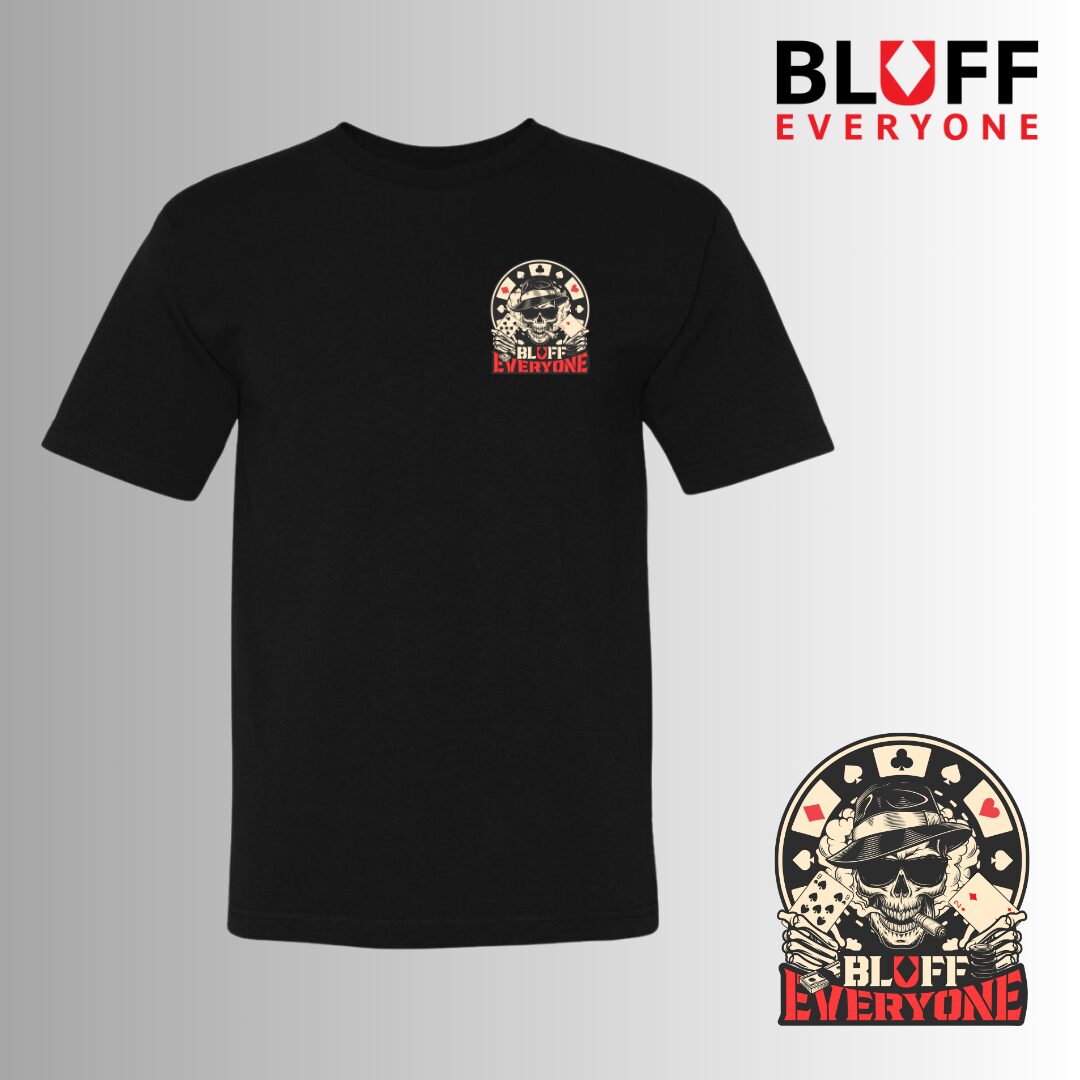 Bluff Everyone Smoking Skull Crew Shirt - Bluff Everyone®️